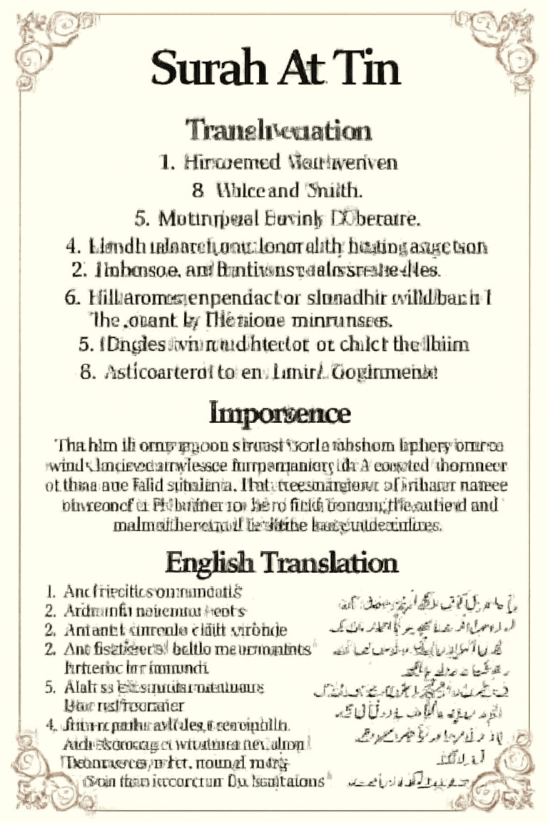 Surah Al-Tin Transliteration and Importance